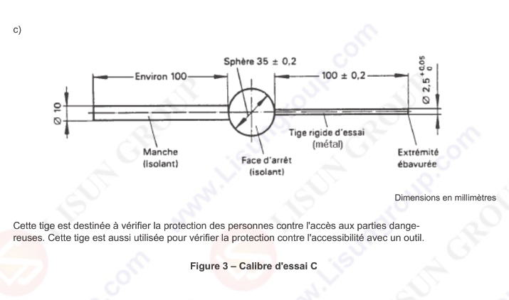 IEC 61032 Figure 3 IP3X Trust Test Probe C - LISUN