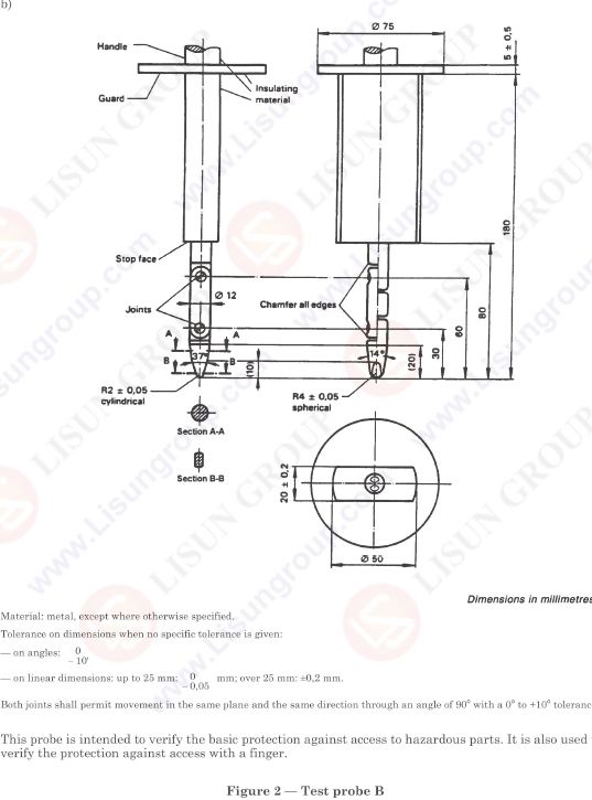 Jointed and Unjointed Test Fingers for IEC 61032 - LISUN